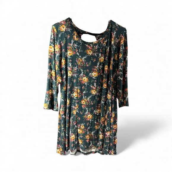 Kate & Mallory | Tops | Kate Mallory Dark Green Floral Dress | Poshmark
